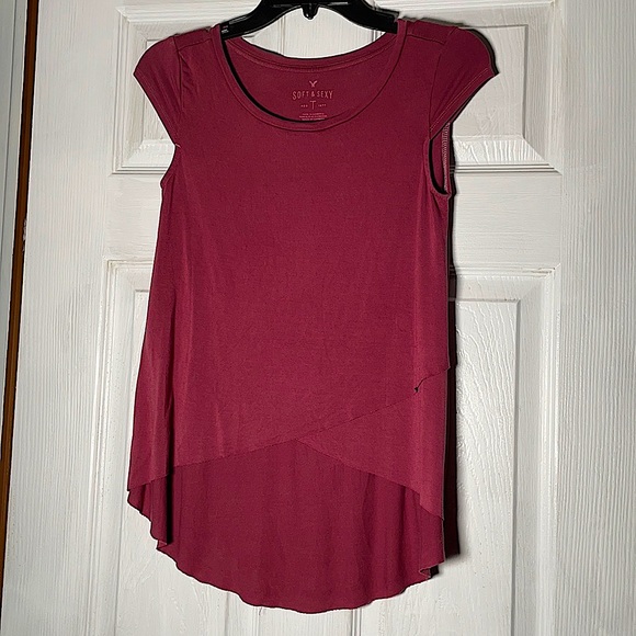 American Eagle Outfitters | Tops | Aeo Maroon Top Soft Sexy | Poshmark